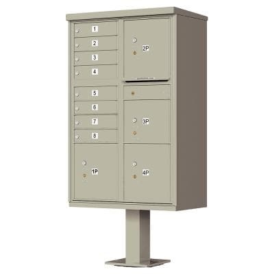 8-Door Cluster Mailbox (CBU) w/ Pedestal #1570-8T6 | US Mail Supply ...